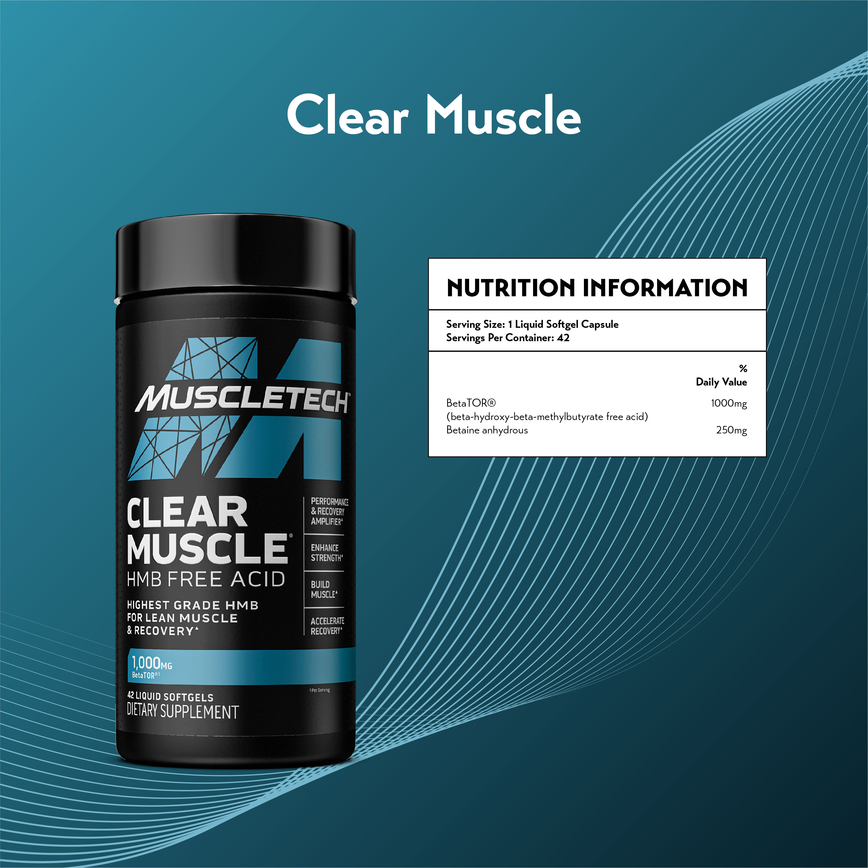 MuscleTech Clear Muscle HMB Free Acid [84s Liquid Softgel] | WOAH!