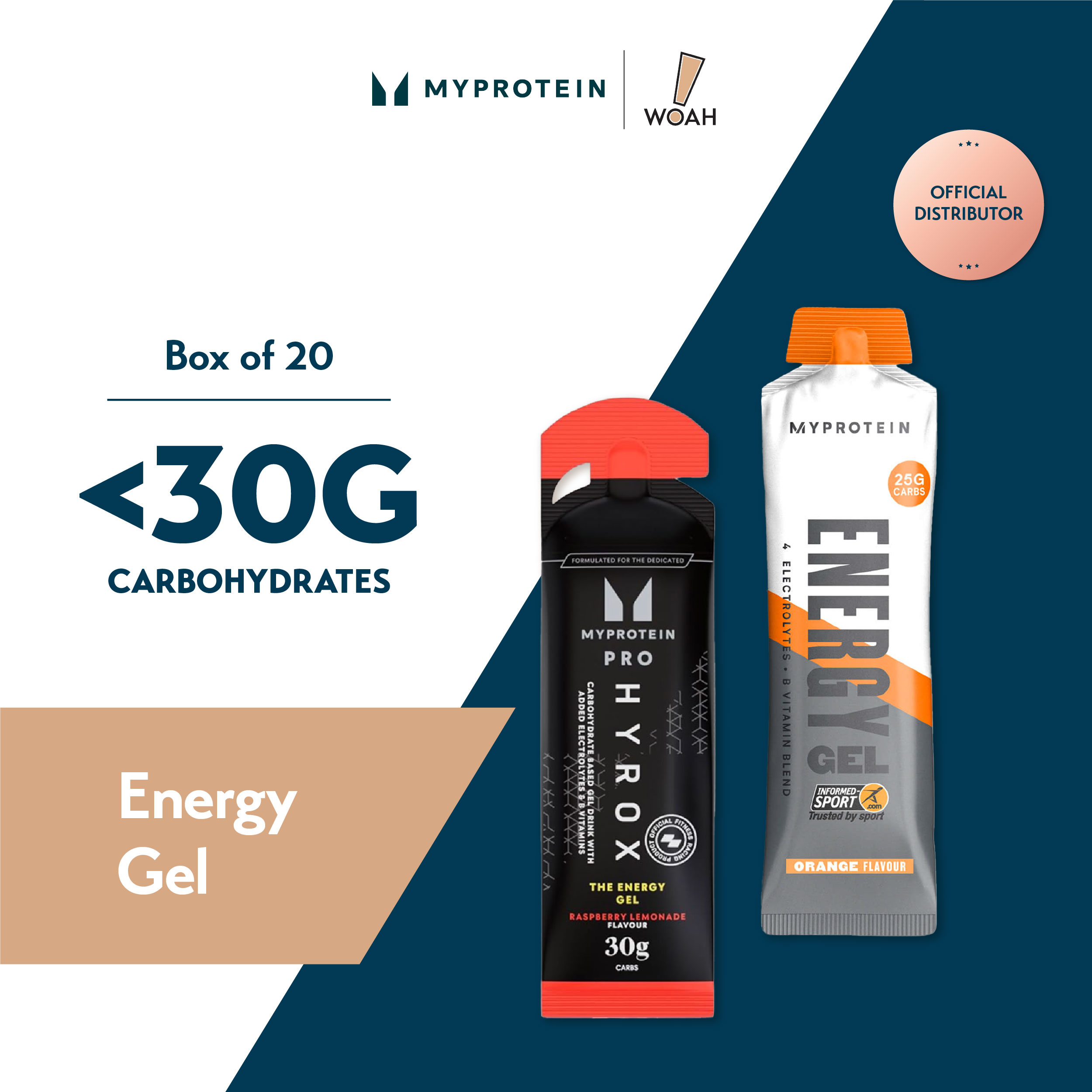 MYProtein THE Energy Gel 70g [Box of 20] | WOAH!